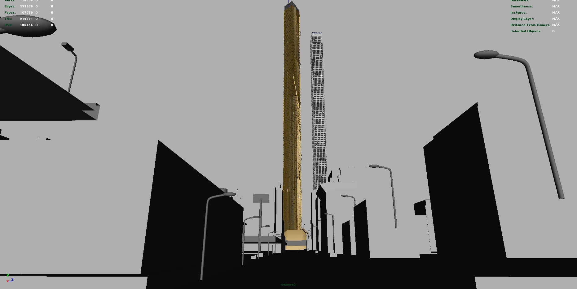 3d model of glass tower inferno