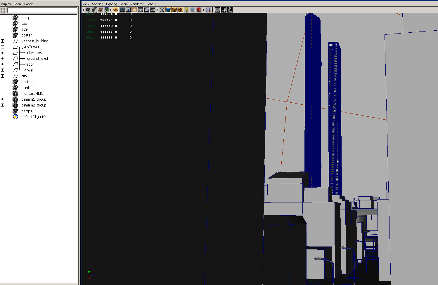 3d model of glass tower inferno