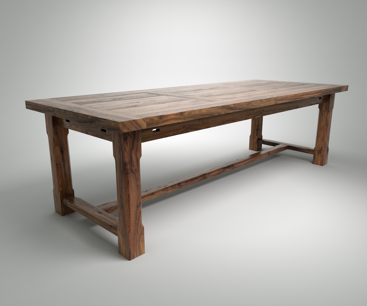 wood table 3d 3ds