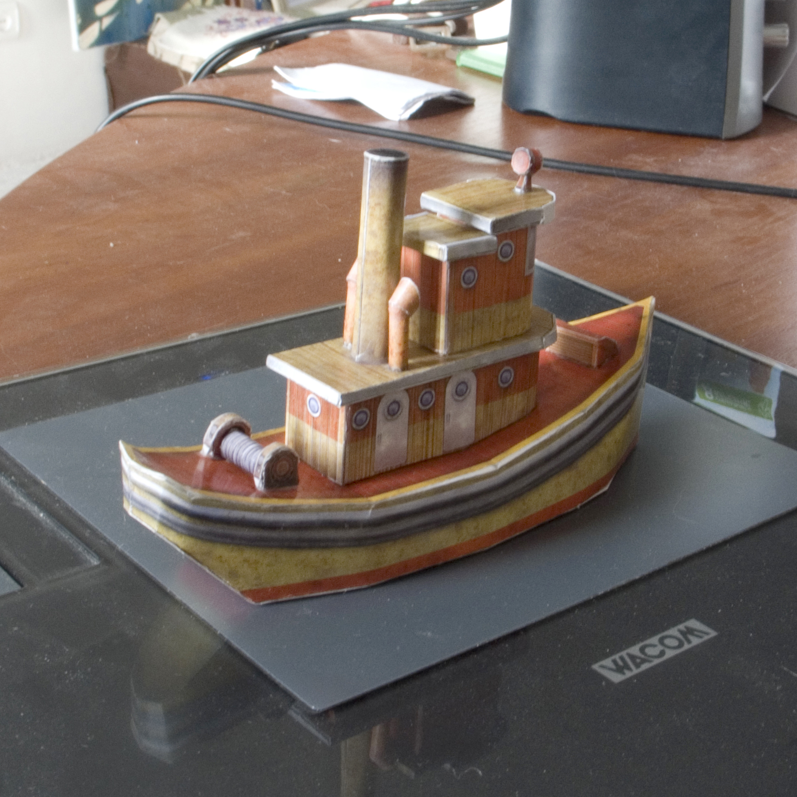 3d tug papermodel ship