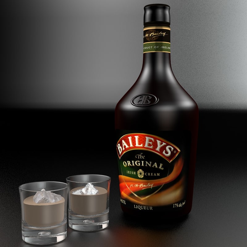 3d Bottle Baileys Model