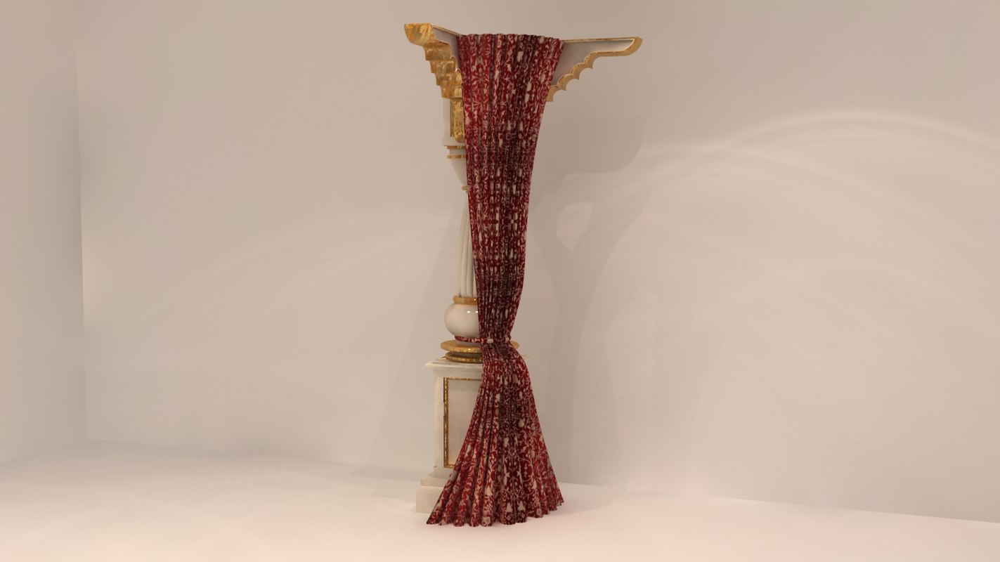 3d model of traditional indian column