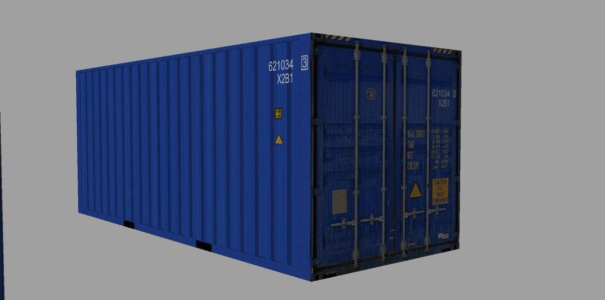container teu 20ft 3d model