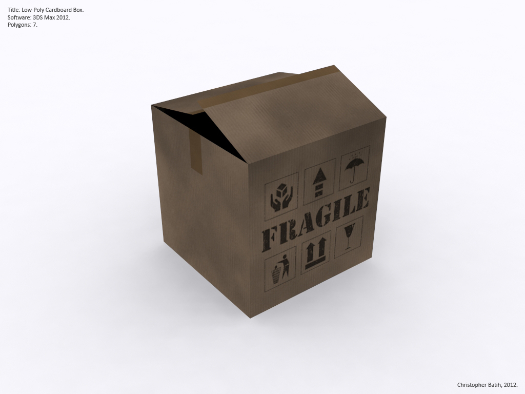 free cardboard box 3d model