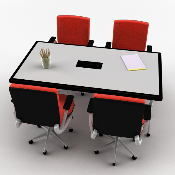 3d model modern classroom table chairs