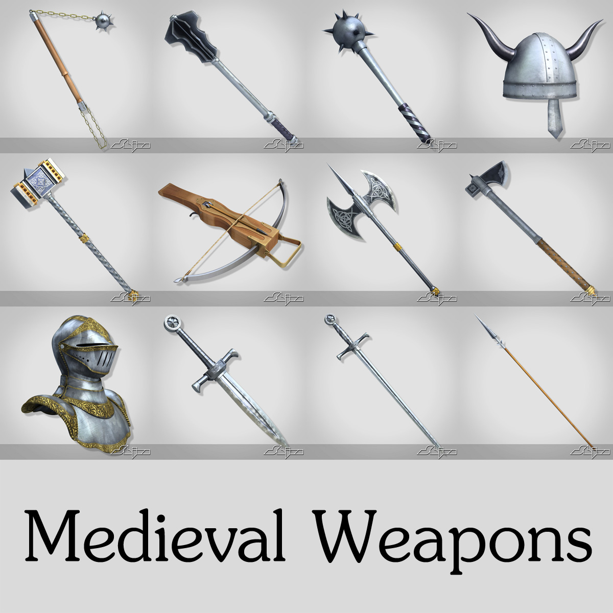 medieval weapons pack 3d max