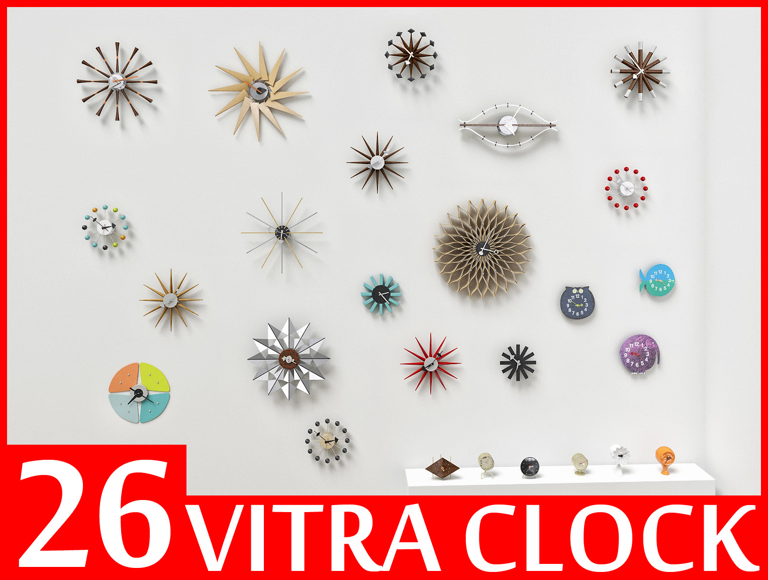 3d model vitra 26 clock spindle
