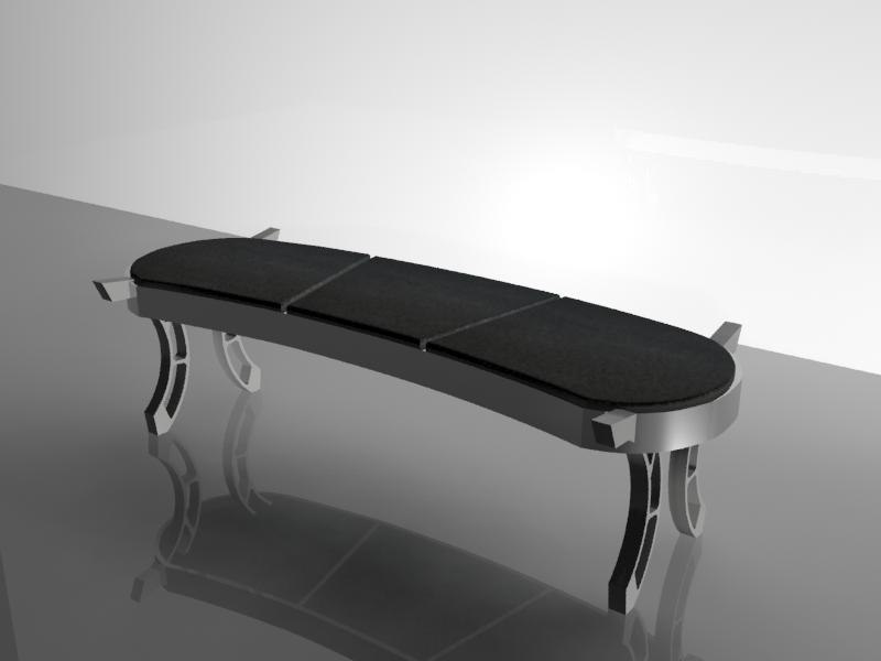 3d futuristic bench