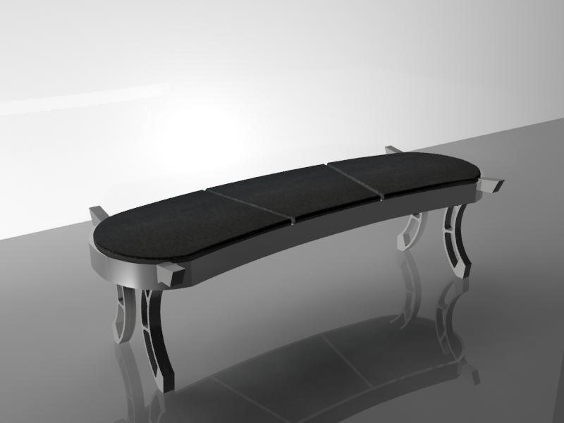 3d futuristic bench