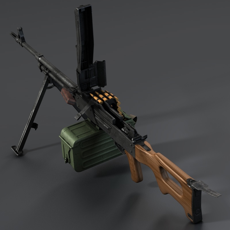 pkm machine gun 3d model