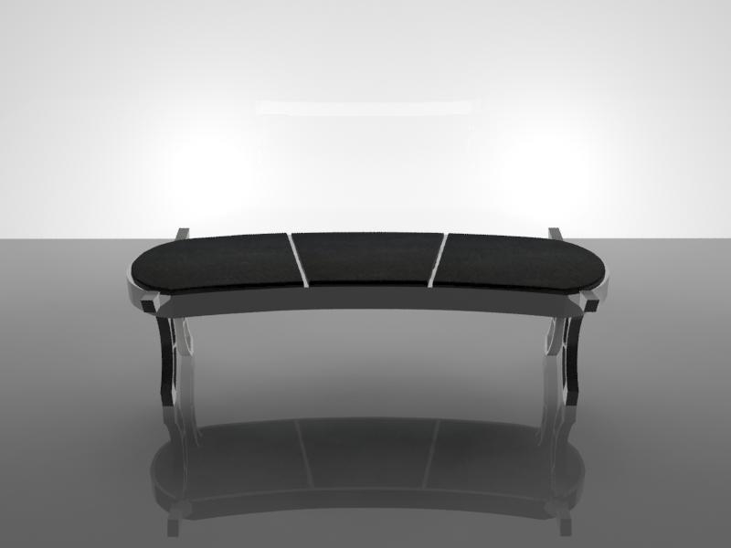 3d futuristic bench