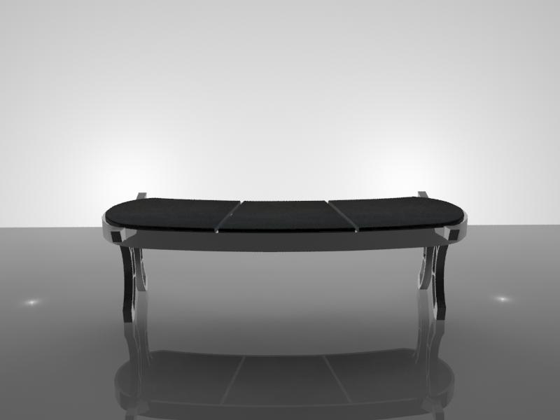 3d futuristic bench