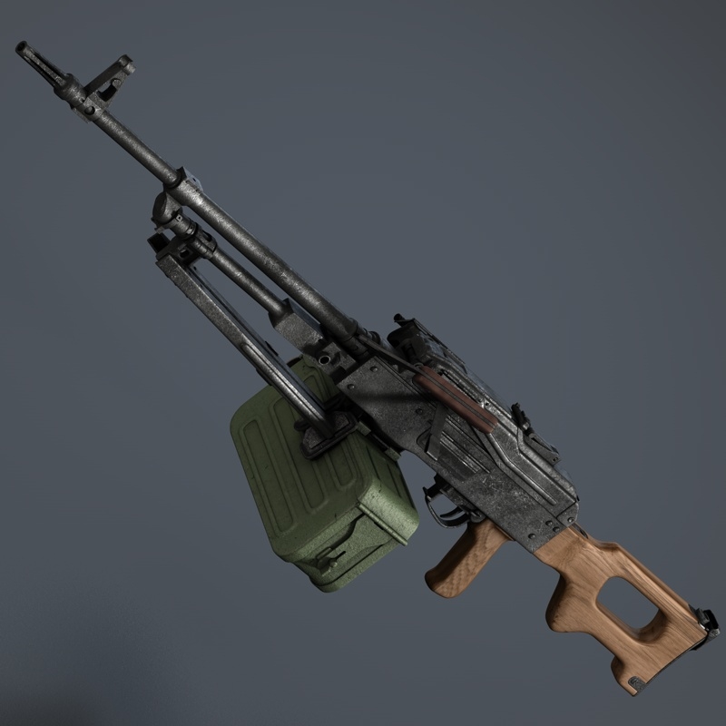 pkm machine gun 3d model