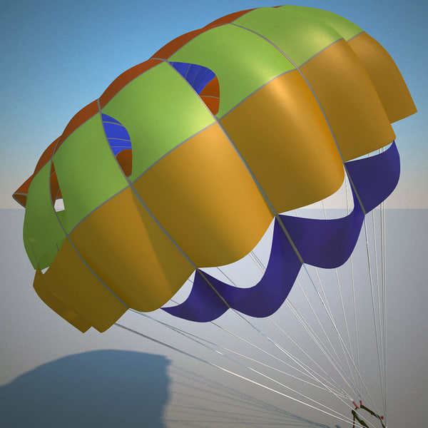 parachutes paragliding modelled 3d max