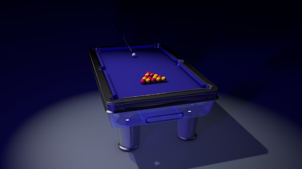 3d pool table balls animation model