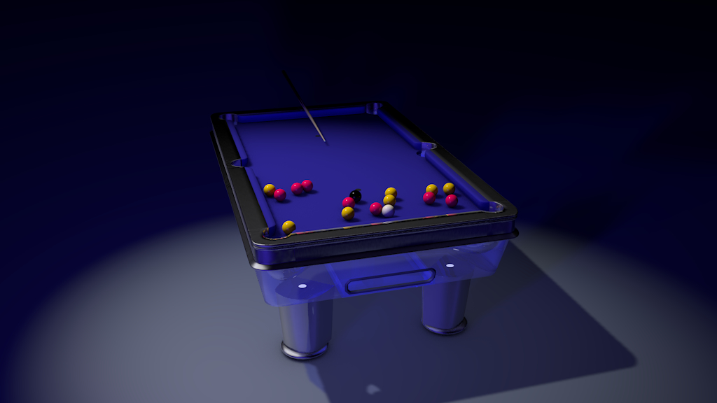 3d pool table balls animation model