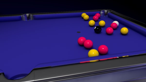 3d pool table balls animation model