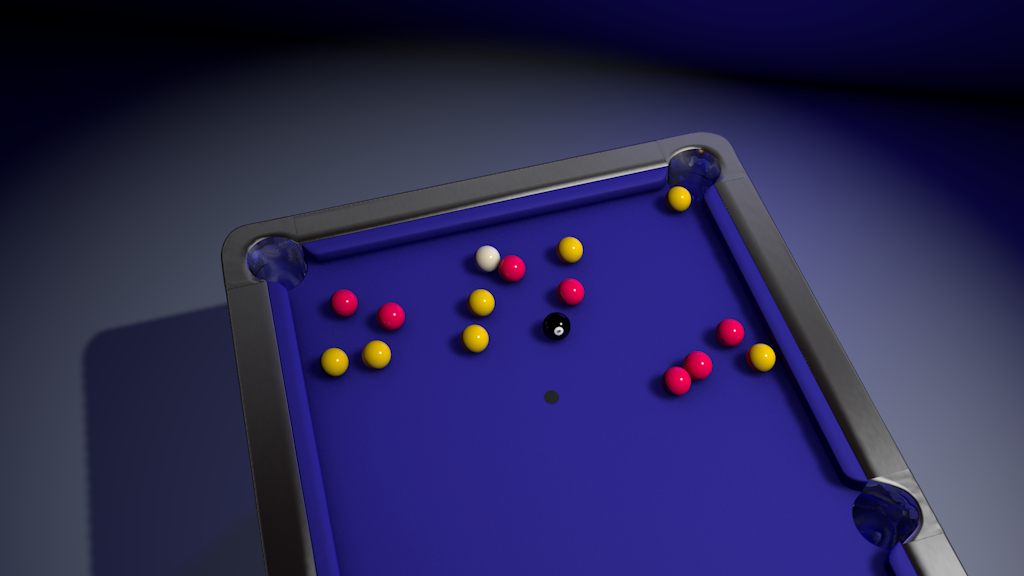3d pool table balls animation model