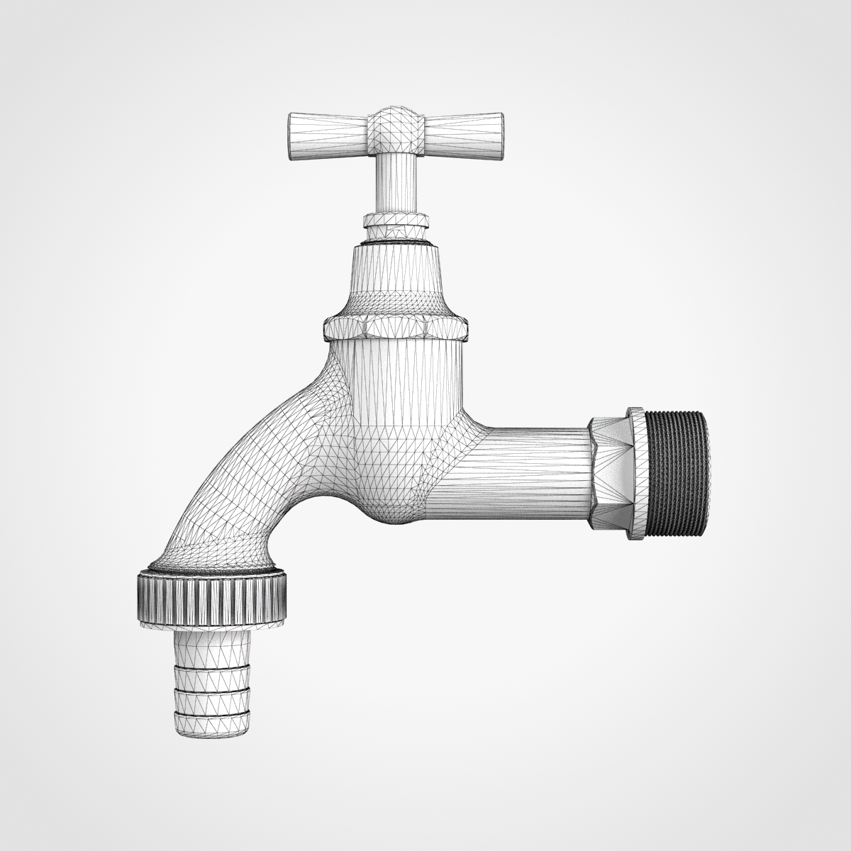 3d model garden faucet