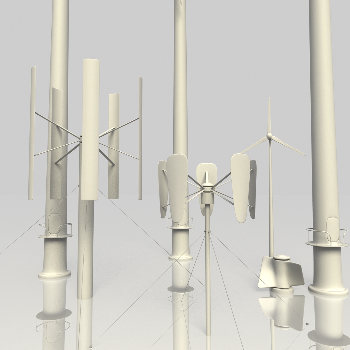 wind turbines 3d max