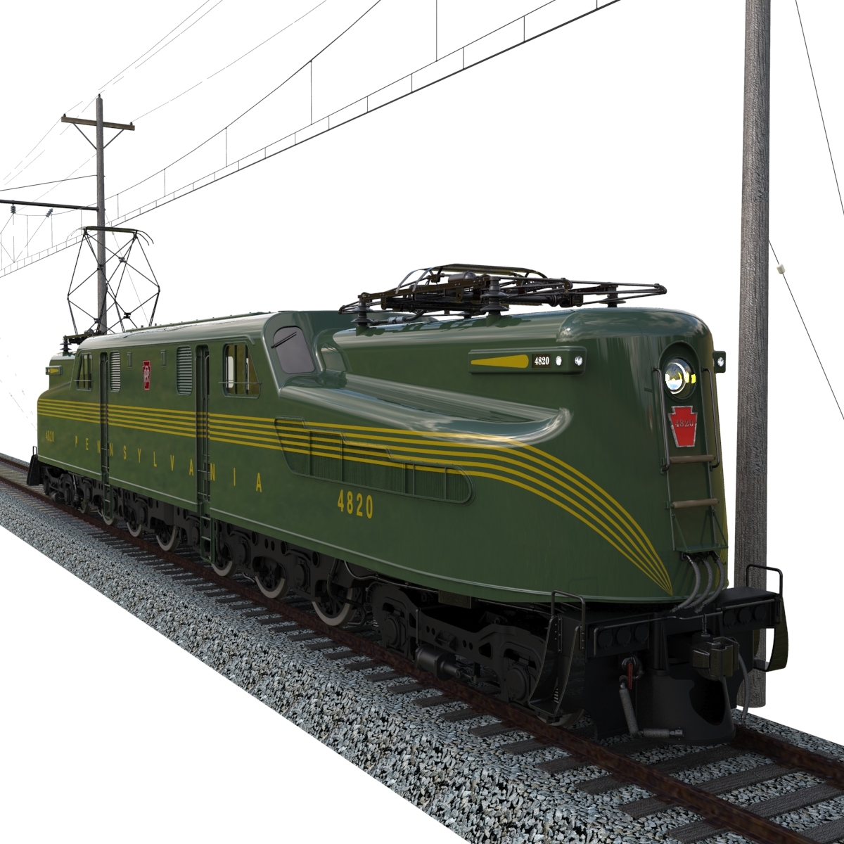 gg1 electric locomotive 3d model