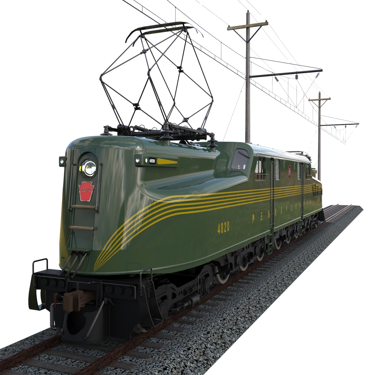 gg1 electric locomotive 3d model