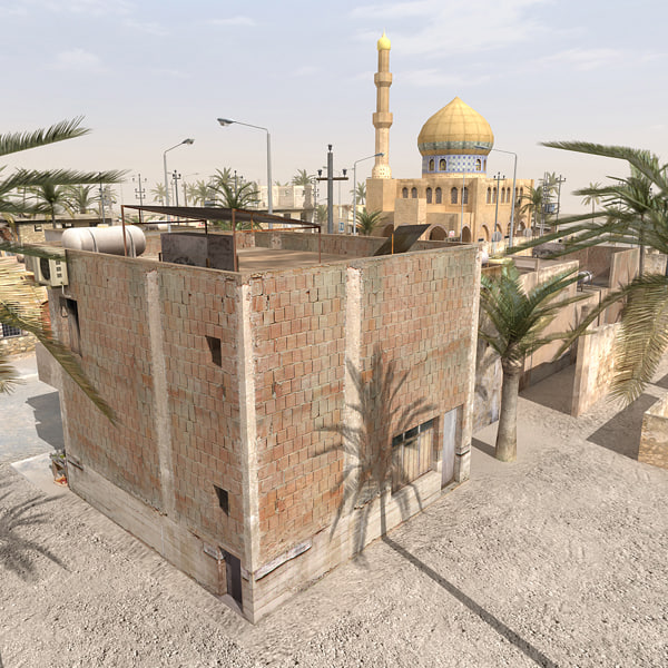 3d arab village houses
