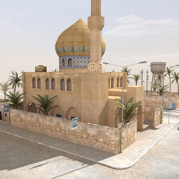 3d arab village houses