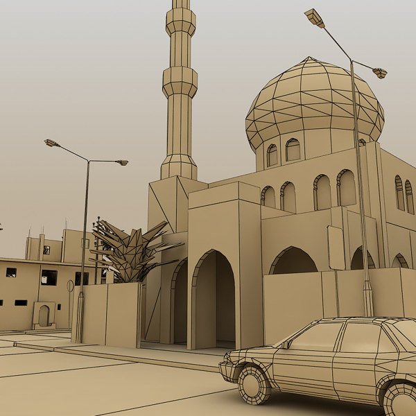 3d arab village houses