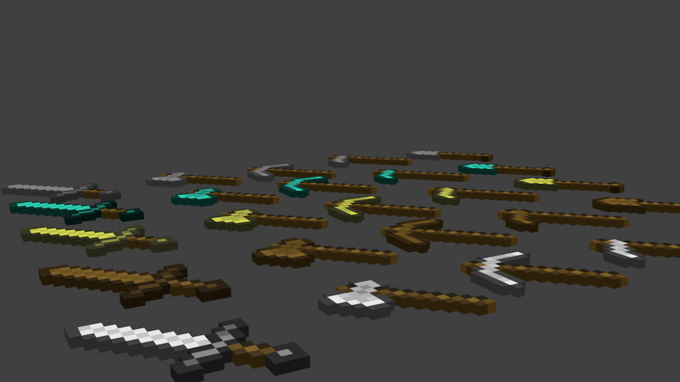 modelo 3d Herramientas de minecraft - TurboSquid 680810