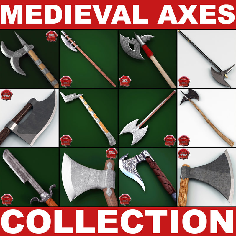medieval axes 4 3d model