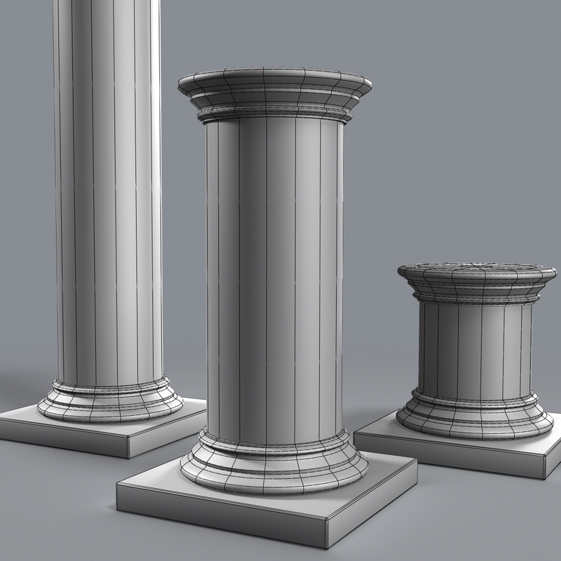 3d pedestals support statue model