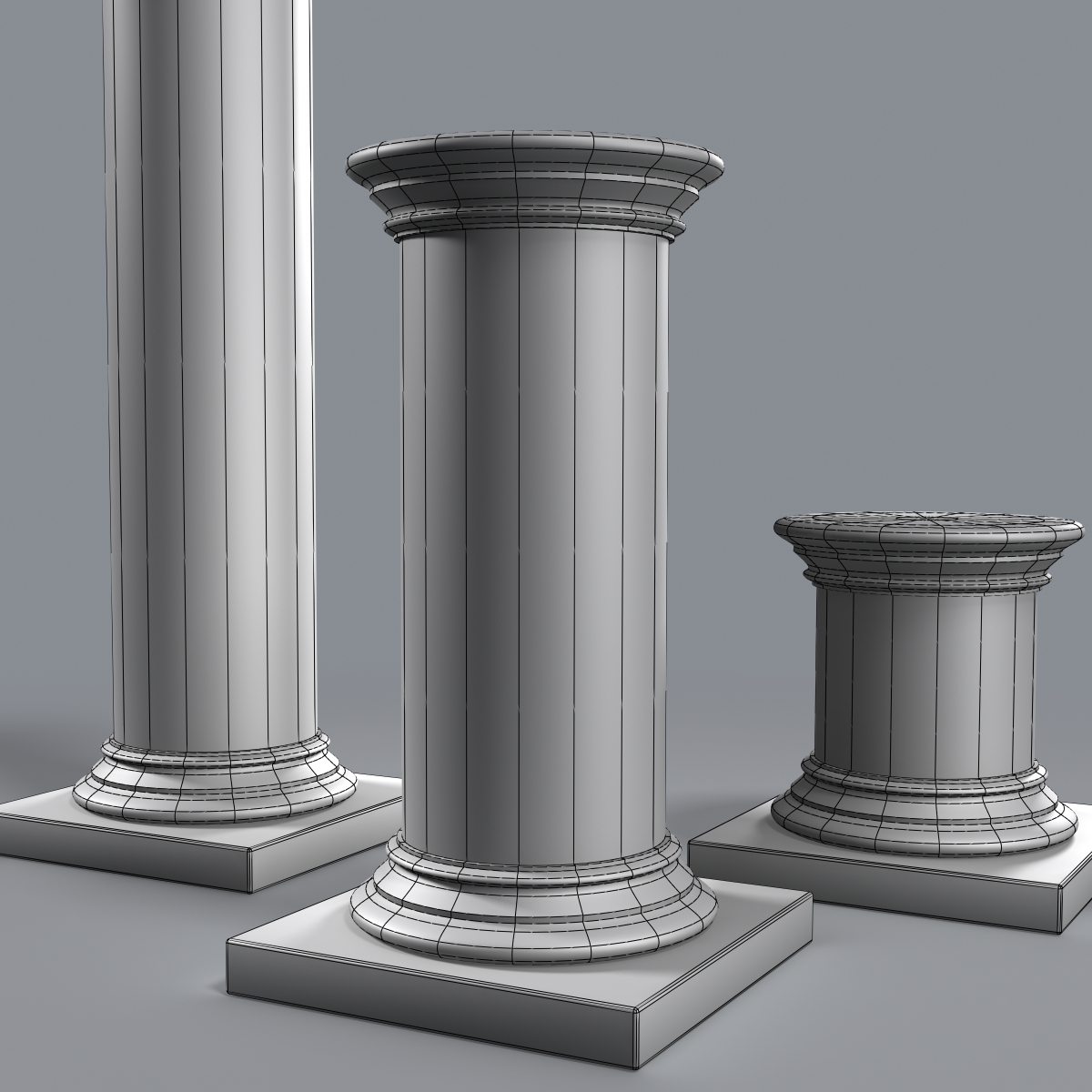 3d pedestals support statue model
