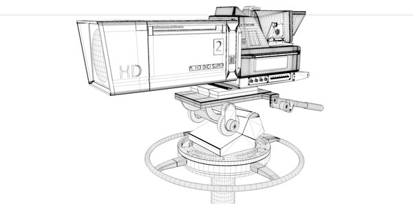 3d model of tv studio camera
