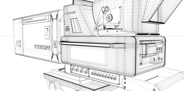 3d model of tv studio camera