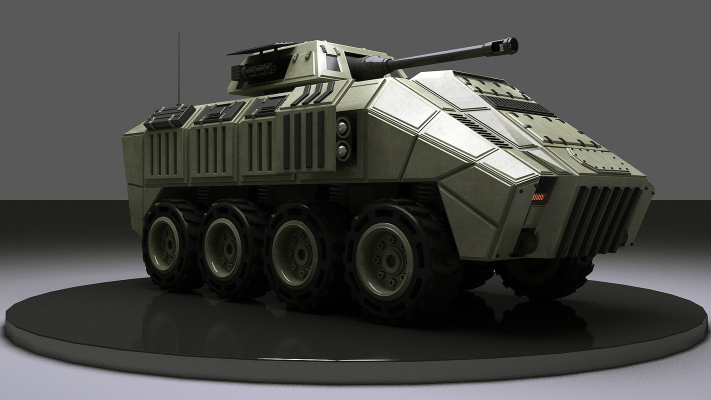 3d military 8 wheels vehicle