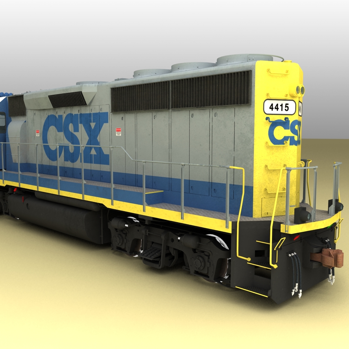 3d emd gp40-2 railroad engines model
