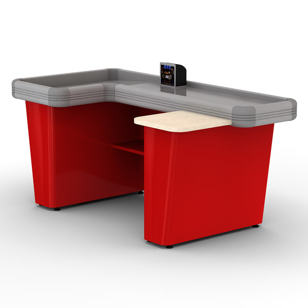 3d model cash counters 3 register