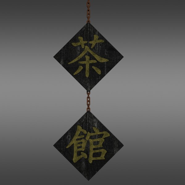 max old wooden chinese sign