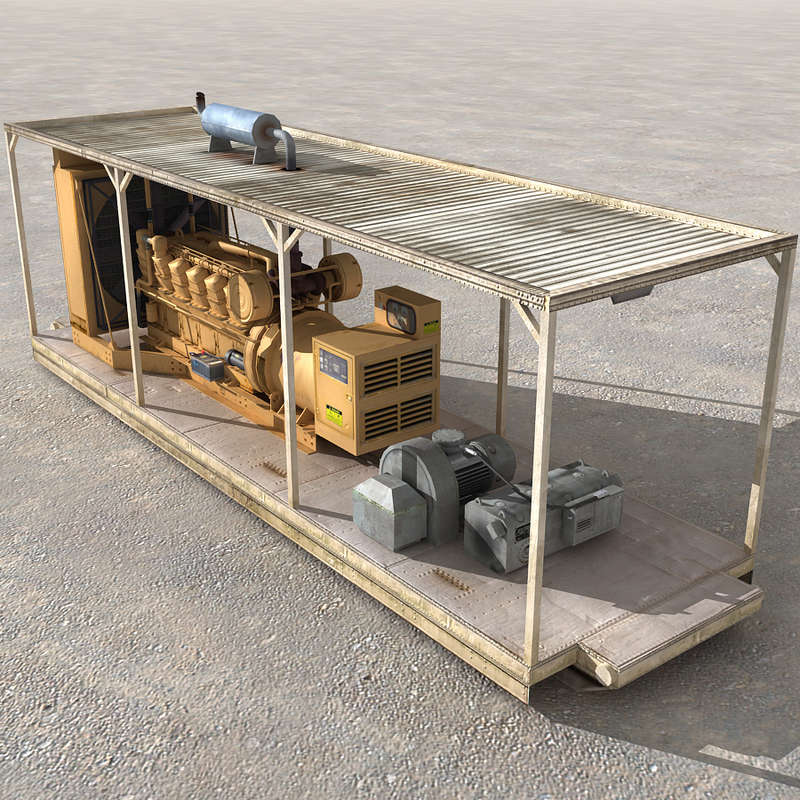 diesel generator shelter 3d model