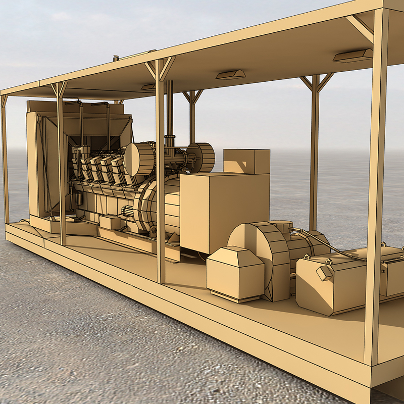 diesel generator shelter 3d model