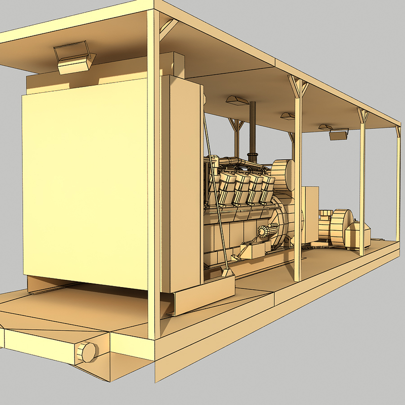 diesel generator shelter 3d model
