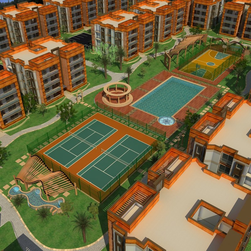 3d model housing modern apartment