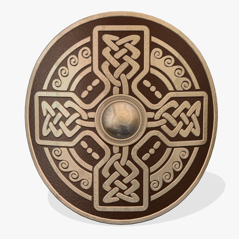 decorative celtic shield 3d model