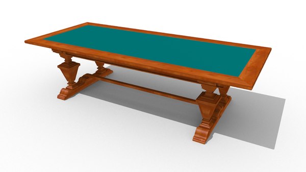 3d traditional wooden table classic model