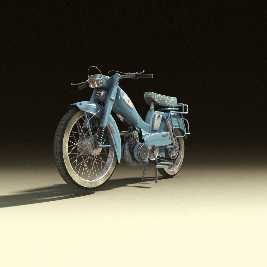 3d mobylette bleu