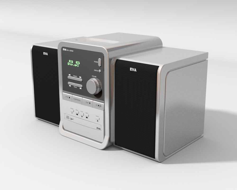stereo cd player 3d model
