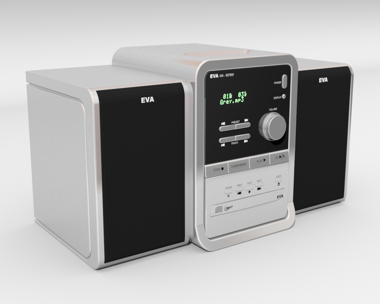 stereo cd player 3d model