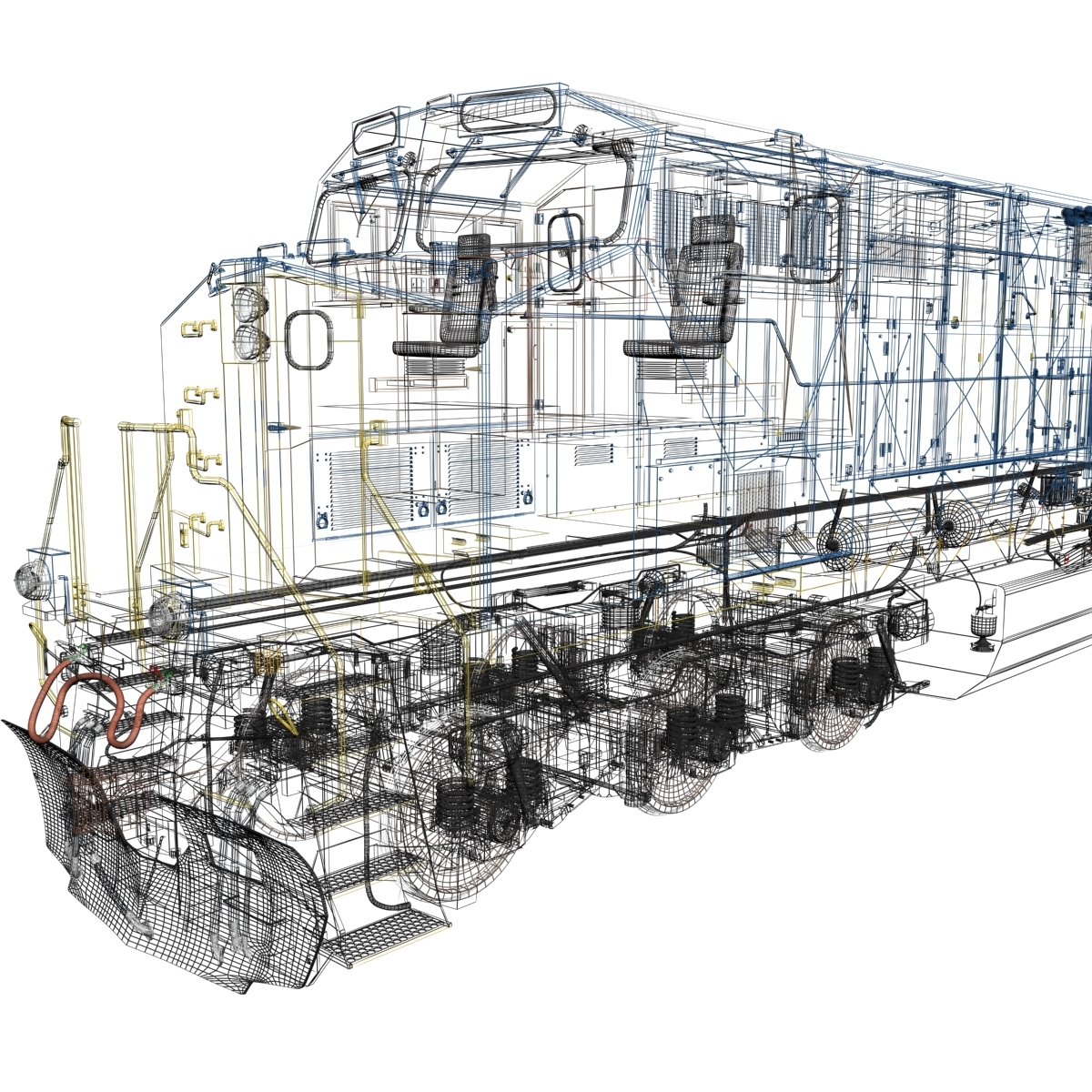 3d ge es44ac locomotive engines