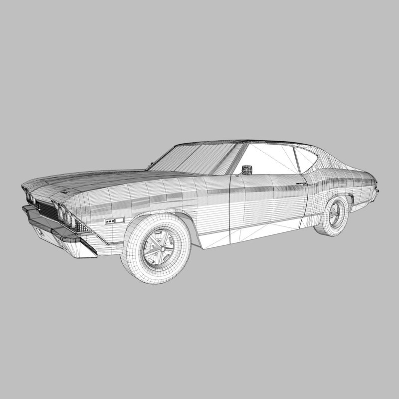 3d model of chevelle 1968 ss